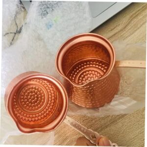 WATIIFUFU Turkish Coffee Mug Coffee Warmer Manual Espresso Maker Teapot Butter Warming Pot Handmade Japanese Tea Kettle Multi Cooker Espresso Cups Reusable Coffee Pot Aluminum Copper Plated