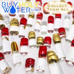 Holy Water Pope Francis Vial ✞ Pope Blessed Portable Bottle ✞ The Only Authentic Certified Holy Water Font Online ✞ Vatican Direct Baptism Wedding Christian Catholic God Jesus Religious Gift (Gold)