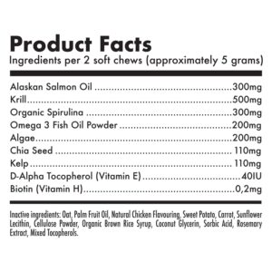 Omega 3 Alaskan Salmon Oil Treats for Dogs 120 Fish Oil Chew and Probiotics for Dogs Natural Digestive Enzymes Prebiotics for Allergy 120 Chews