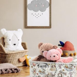 Winnie Nursery Hampers with Handles Classaic Pooh Nursery Storage Basket Foldable and Waterproof Canvas Large Organizers for Bathroom, Bedroom, Toys, Clothes, Laundry Bin