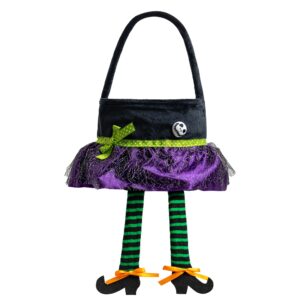 halloween trick or treat bags for kids candy bucket tote, hands party favors basket, skirt with foots, halloween trick or trade bag