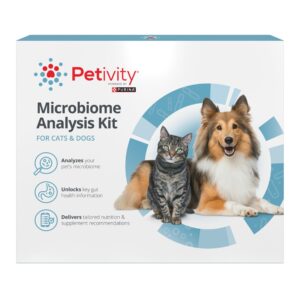 petivity microbiome analysis kit - advanced for cats and dogs powered by purina - 4.8oz box