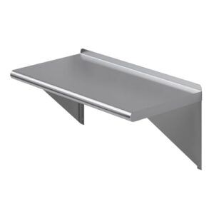 amgood 16 in. x 30 in. stainless steel wall shelf | nsf certified | appliance & equipment metal shelving | kitchen, restaurant, garage, laundry, utility room