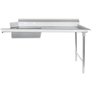 Empura 60" Wide Stainless Steel Soiled Dishtable with Backsplash | Straight Design Right Hand Side Commercial Worktop table for Restaurant Diner Cafeteria Kitchen | 60"W x 30"D x 41.5"H, 16 Gauge, NSF