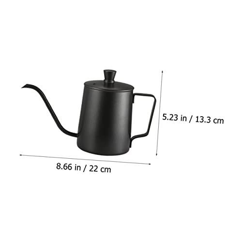 GRADENEVE 1pc Coffee Maker Stainless Tea Kettle Vintage Espresso Machine Kettle for Gas Stove Retro Coffee Maker Tea Dispenser Kettle for Coffee 304 Stainless Steel Black