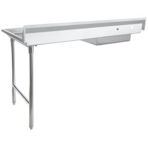 Empura 60" Wide Stainless Steel Soiled Dishtable with Backsplash | Straight Design Right Hand Side Commercial Worktop table for Restaurant Diner Cafeteria Kitchen | 60"W x 30"D x 41.5"H, 16 Gauge, NSF