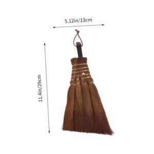 2pcs Small Broom Desk Cleaning Brush Sweeping Hand Handle Broom Small Hand Broom Small Cleaning Broom Kitchen Countertop Broom Manual Palm Broom Desk Dust Broom Light Brown Wood Unomor