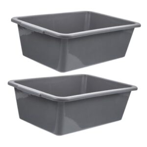 crilstyleo 2pcs box storage basket food storage bin vegetable tote tub dish basin food washing bowl food service bus commercial bus tub restaurant wash basin commercial tote tub grey pp