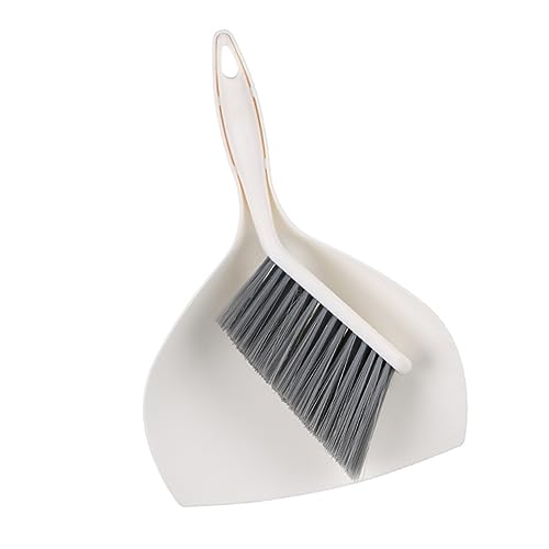 Gogogmee 1 Set Children's Dustpan Broom Pet Cage Broom Cleaning Kit Broom with Dustpan Small Dustpan and Brush Small Cleaning Broom Desk Hand Broom Keyboard Broom Clean Keyboard Pp White