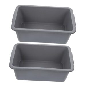 levemolo 2pcs box storage basket washing basin tub large bus tubs restaurant wash basin food washing bowl utility bus tub rectangular bus tubs food service bus dish wash basin pp grey