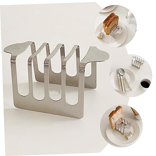 PHENOFICE Toast Rack Accessories for Display Shelf Show Rack Sign Kitchen Bread Rack Stainless Air Fryer Pans Metal Toast Stand Toast Storage Holder Metal Bread Rack Silver Stainless Steel