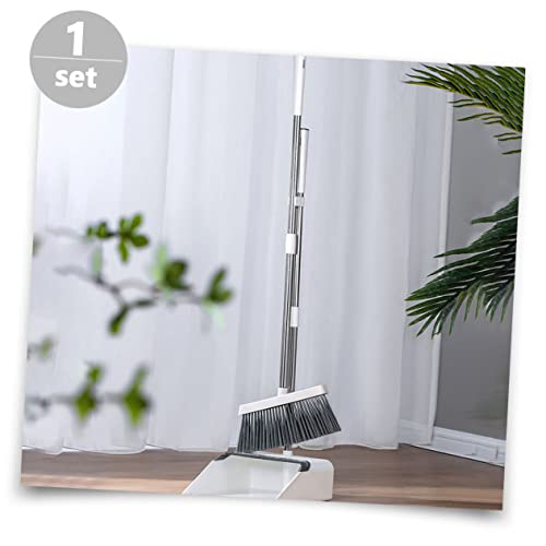 PLAFOPE 1 Set Home Cleaning Supplies Stand up Pan Standing Dustpan Pet Broom Cleaning Dustpan Kitchen Cleaning Outdoor Flooring Garden Broom Handheld Broom Cleaning Kits Stainless Steel