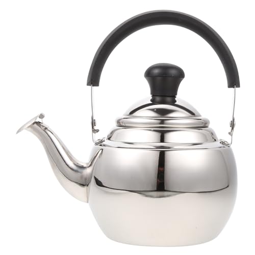 GRADENEVE Stainless Steel Kettle Whistling Coffee Pot Whistling+kettle+with+removable+spout Steel Gas Tea Kettle Whistling Coffee Kettle Boiling Teapot Espresso Machines Teapot for Silver