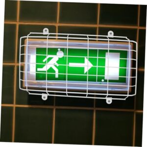 CAXUSD 2pcs School Evacuation Sign Exit Sign Protective Covers Emergency Light Protection Exit Sign Protective Cage Sign Light Covers Light Switch Covers Guard LED Exit Sign White Iron