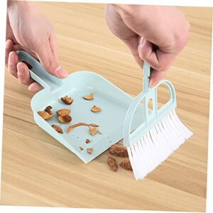 PLAFOPE 6 Sets Pet Broom Compact Dustpan and Brush Mini Broom Dustpan Desktop Garbage Shovel Tiny House Kits Mini Broom and Dustpan Mini Hand Broom Tiny Cleaning Broom Desk Broom and Pp