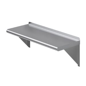 amgood 12 in. x 30 in. stainless steel wall shelf | nsf certified | appliance & equipment metal shelving | kitchen, restaurant, garage, laundry, utility room