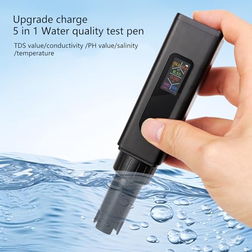 Comprehensive Water Monitors 5 In 1 Salinities Temperature Meter Simple Use Upgrades For Drinking Water Testing