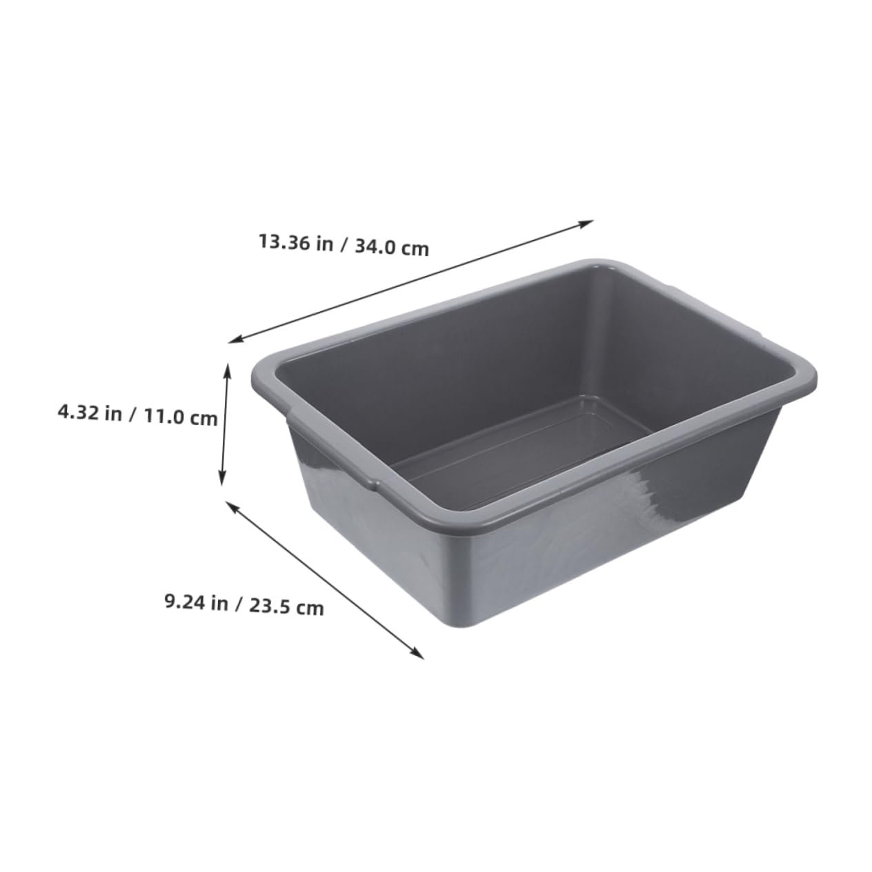 ABOOFAN 2pcs Box Storage Basket Dish Washing Tub Dish Wash Basin Commercial Bus Tub Dish Basin Dishwashing Tub Fruit Container Rectangular Bus Tubs Food Washing Bowl Large Bus Tubs Grey Pp