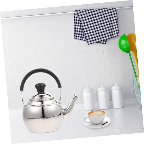 GRADENEVE Stainless Steel Kettle Whistling Coffee Pot Whistling+kettle+with+removable+spout Steel Gas Tea Kettle Whistling Coffee Kettle Boiling Teapot Espresso Machines Teapot for Silver