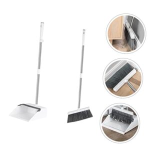 PLAFOPE 1 Set Home Cleaning Supplies Stand up Pan Standing Dustpan Pet Broom Cleaning Dustpan Kitchen Cleaning Outdoor Flooring Garden Broom Handheld Broom Cleaning Kits Stainless Steel