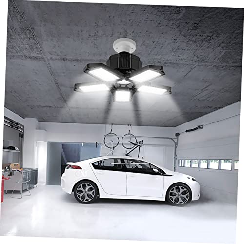 Gadpiparty Five Leaves Garage Light LED Garage Lights Adjustable Pcs LED Quantity Industrial Ceiling Lights 5 Panel Garage Light Workshop Light Deformation Lamp Plastic Black