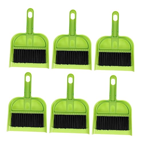 NULYLU 6 Sets Broom Dustpan Set Tiny Cleaning Broom Whisk Broom for Car Mini Hand Broom Small Broom Brush Desktop Cleaning Supplies Desk Mini Broom Brush Screen Cleaning Kit Pet Plastic