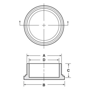 Caplugs EP-36 EP Series – Plastic Plug for Threaded Connectors, 8 Pack, Yellow LD-PE, Nominal Thread Size 2-1/4"-16 Flanged, Dust & Impact Protection, Fit Smooth Cylindrical Surfaces, Easy Removal