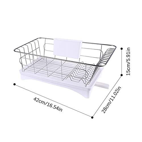 JUNXIAN Dish Rack Kitchen Countertop Utensil Organizer Storage Kitchen Dishware Storage Stand Household Dish Drying Rack Dish Containers(A)