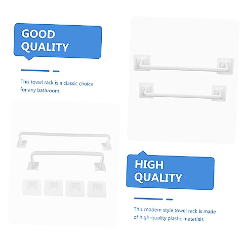 BUGUUYO 2pcs Nail Towel Rack Towel Holder Self-Adhesive Towel Rack Pcs Towel Rack Home Towel Rack Household Towel Rack Towel Storage Rack Bathroom Kitchen Towel Rack Pp White