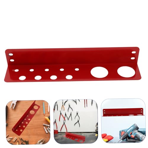 IWOWHERO Storage Hanging Board Storage Rack Tools Tool Holder Pegboard Accessory Shelf for Garage Tool Pegboard Organizer Warehouse Tool Shelf Garage Tool Shelf Rack for Hardware Red Steel