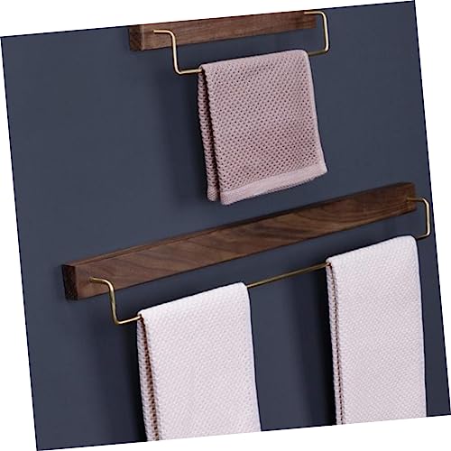 ORFOFE Towel Rack Towel Hanger Wall Mounted Hooks Kitchen Towel Holder Wall Mounted Towel Bar Heavy Duty Hangers Wall Mounted Clothes Mounted Clothing Rack Bathroom Black Walnut