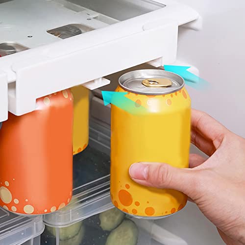 Argzm Beer and Drink Storage Rack for Fridge Convenient Refrigerator Beverages Slide Under Shelf Beer Cans Container