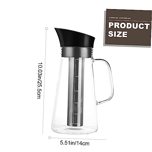 GRADENEVE 1pc Filter Jug Drink Iced Coffee Maker Water Jug Iced Tea Maker Cold Brew Coffee Maker Espresso Machine Tea Kettle with Handle Coffee for Cold Brew Clear Kettle Stainless Steel