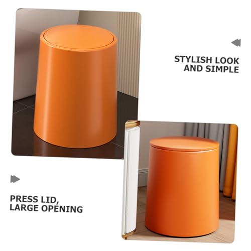 Outanaya Garbage Can Waste Container Desktop Waste Garbage Bin Dog Proofs Trash Bin Vanity Waste Bin Hotel Trash Can Under Desk Trash Can Bathroom Wastebasket Garbage Holder Plastic Orange