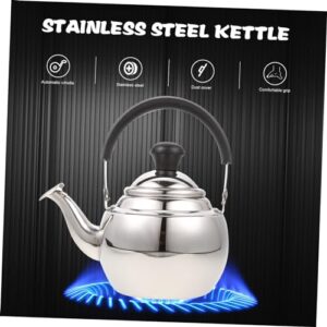 GRADENEVE Stainless Steel Kettle Whistling Coffee Pot Whistling+kettle+with+removable+spout Steel Gas Tea Kettle Whistling Coffee Kettle Boiling Teapot Espresso Machines Teapot for Silver