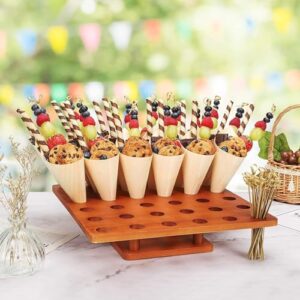 Argzm Convenient Ice Cream Display Stand with Detachable Structure Square Sushi Shelf with Holes for Parties and Gatherings