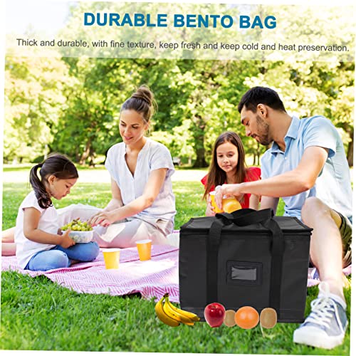 COLLBATH Insulation Bags Black Bag Shopping Bags for Groceries Food Bag Jumbo Insulated Bag Reusable Grocery Bag Grocery Shopping Bags Large Insulated Food Bag Cooler Bag Woven