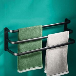 towel racks, towel rack towel rail bathroom towel rack wall mounted multi-layer aluminum dislocation space towel rack for bathroom and kitchen three layer/black/triple layer 60cm