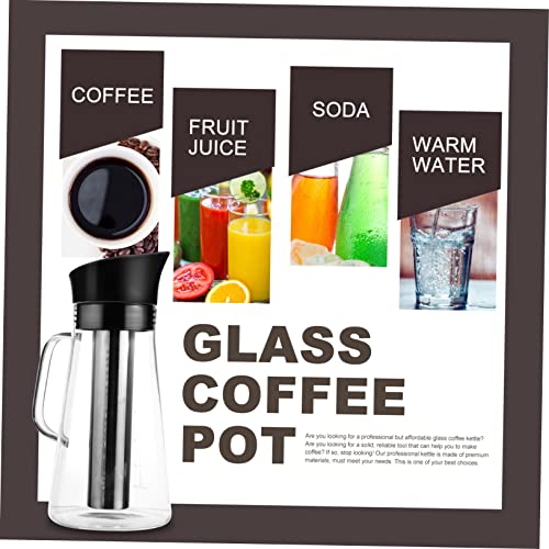 GRADENEVE 1pc Filter Jug Drink Iced Coffee Maker Water Jug Iced Tea Maker Cold Brew Coffee Maker Espresso Machine Tea Kettle with Handle Coffee for Cold Brew Clear Kettle Stainless Steel