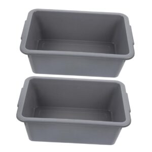 buguuyo 2pcs box storage basket food storage bin dish washing tub food washing bowl dish wash basin large bus tubs restaurant wash basin dish basin storage bins plastic storage bin pp grey