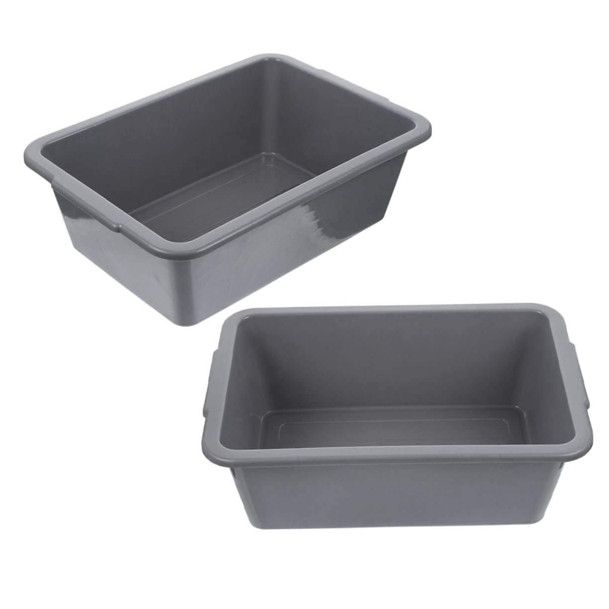 Hohopeti 2pcs Box Storage Basket Commercial Bus Tub Restaurant Wash Basin Food Service Bus Dishwashing Tub Vegetable Tote Tub Food Storage Bin Commercial Tote Tub Washing Basin Tub Pp Grey