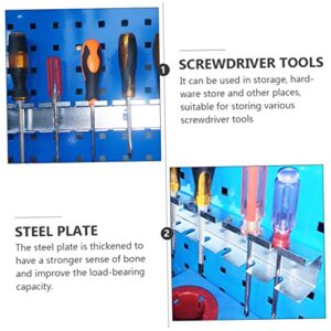 PartyKindom 1pc Screwdriver Holder Hook Tool Garage Wall Tool Rack Shovel Holder for Garage Screwdriver Shelf Screwdriver Case Tool Organizer Wall Mount Hook Hanger Steel Galvanized Silver