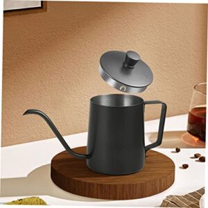 GRADENEVE 1pc Coffee Maker Stainless Tea Kettle Vintage Espresso Machine Kettle for Gas Stove Retro Coffee Maker Tea Dispenser Kettle for Coffee 304 Stainless Steel Black