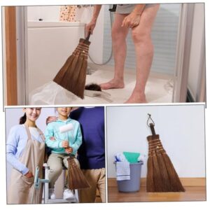 HONMEET 2pcs Small Broom Handheld Broom Sweeper Broom Household Cleaning Tool Brush for Desk Mini Corn Broom Kitchen Countertop Broom Counter Cleaning Broom Asian Straw Soft Broom Palm