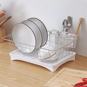 JUNXIAN Dish Rack Kitchen Countertop Utensil Organizer Storage Kitchen Dishware Storage Stand Household Dish Drying Rack Dish Containers(A)