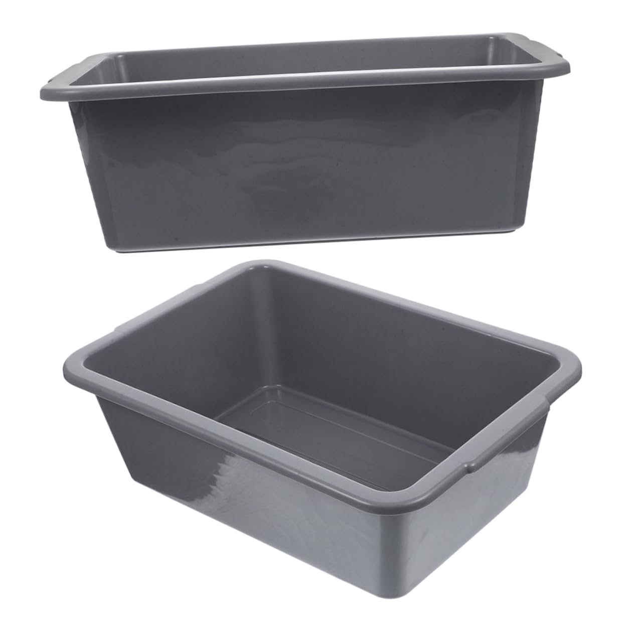 VILLFUL 2pcs Box Storage Basket Dish Wash Basin Commercial Bus Tub Rectangular Bus Tubs Fruit Container Utility Bus Tub Restaurant Wash Basin Storage Bins Restaurants Plastic Tub Pp Grey