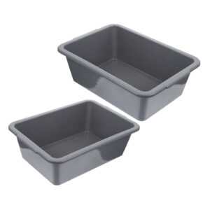 aboofan 2pcs box storage basket dish washing tub dish wash basin commercial bus tub dish basin dishwashing tub fruit container rectangular bus tubs food washing bowl large bus tubs grey pp