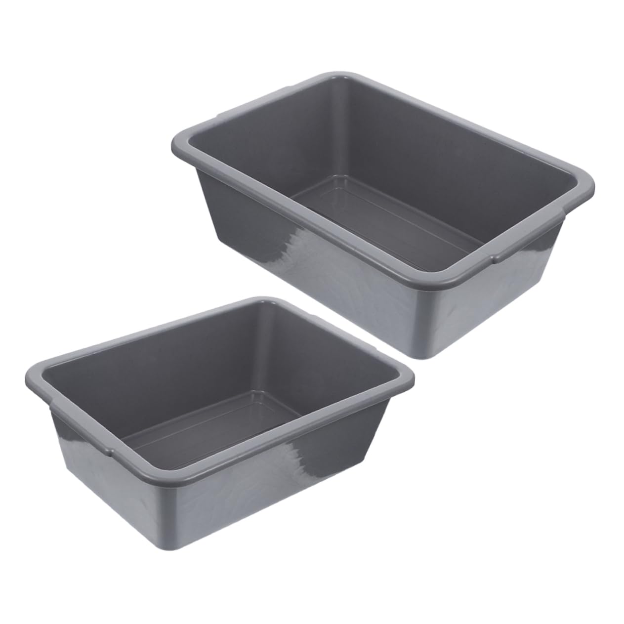 ABOOFAN 2pcs Box Storage Basket Dish Washing Tub Dish Wash Basin Commercial Bus Tub Dish Basin Dishwashing Tub Fruit Container Rectangular Bus Tubs Food Washing Bowl Large Bus Tubs Grey Pp