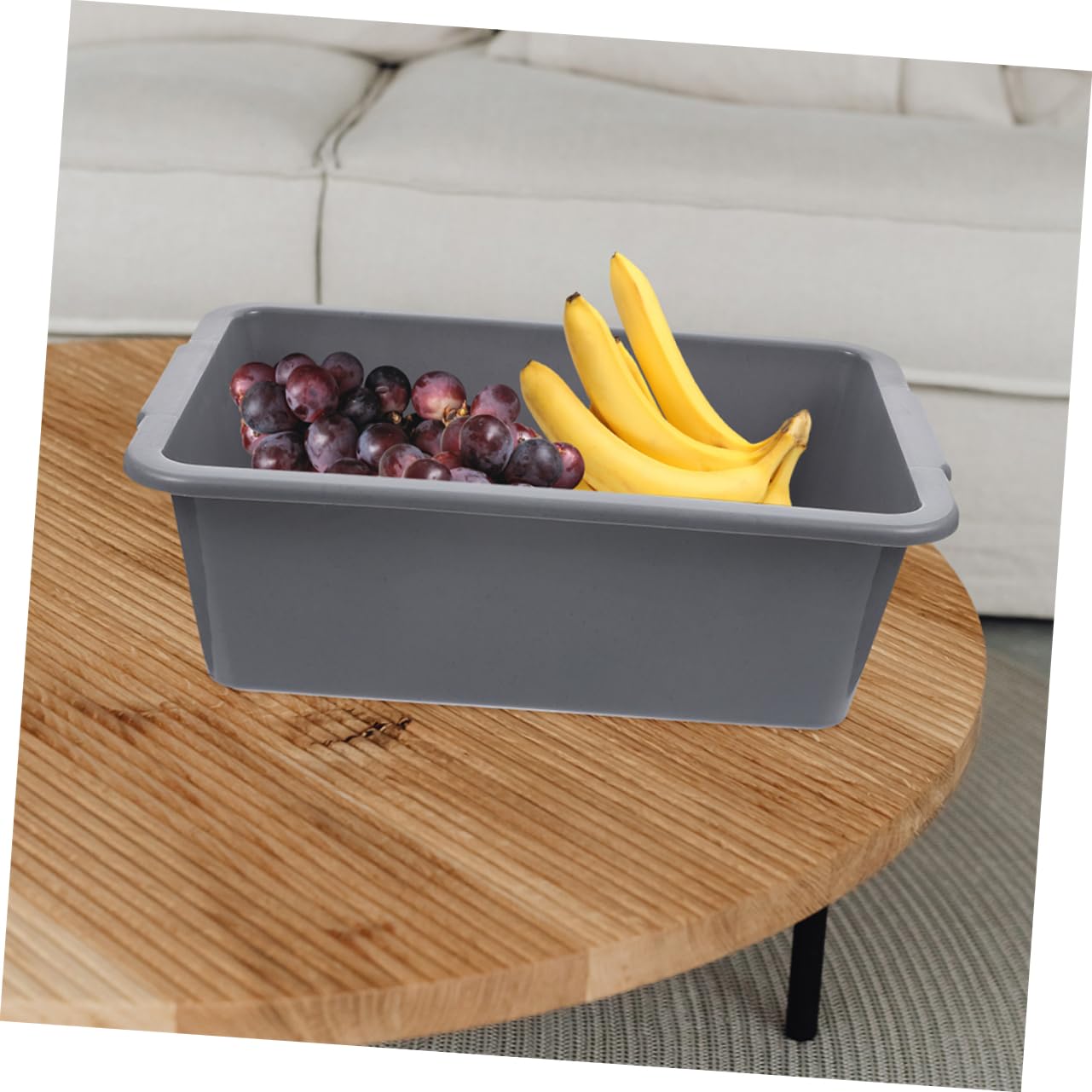 VILLFUL 2pcs Box Storage Basket Dish Wash Basin Commercial Bus Tub Rectangular Bus Tubs Fruit Container Utility Bus Tub Restaurant Wash Basin Storage Bins Restaurants Plastic Tub Pp Grey