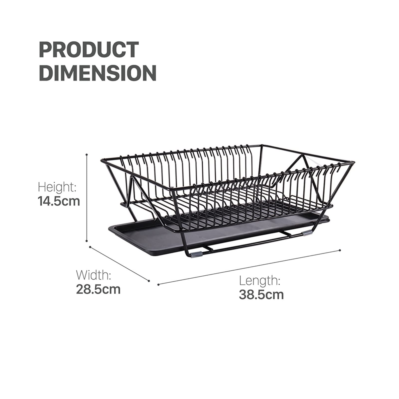 JUNXIAN Dish Rack Household Dish Drying Rack Kitchen Countertop Utensil Organizer Storage Kitchen Dishware Storage Stand Dish Containers(A)